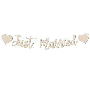 Just Married Banner - NO DIY - Wedding Party Decorations, Just Married Sign, Wedding Bridal Shower Party Decorations Champagne Gold Glitter