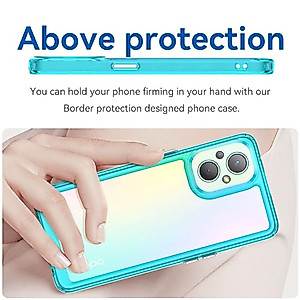 Case for Oneplus Nord N20 5G,Flexible Press Button,Transparent case,Anti-Fingerprint.360°Full Protection-Blue(Transparent)