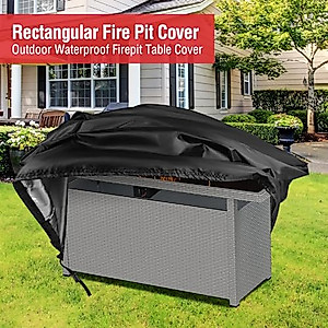 Youlvy Rectangular Fire Pit Cover for Best Choice Products 57 inch Propane Gas Fire Pit Table,Outdoor Waterproof Firepit Table Cover - 57 X 22 X 25 Inch