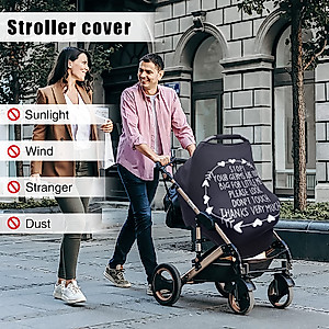 Car Seat Cover for Babies, Stop No Touch Sign Nursing Cover Breastfeeding Cover, Stretchy Infant Carseat Canopy, Multi Use Cover Shopping Cart/High Chair/Stroller Covers, Super Soft Breathable