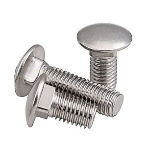 1/4-20 A2 Stainless Steel Carriage Bolt Coach Bolt,Square Neck,Right Hand Threads,10-Pieces (1/4-20 x 1-1/2")