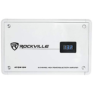 Rockville Atom 8W 8 Channel 3500 Watt Marine/Boat Amplifier Amp w/Bluetooth
