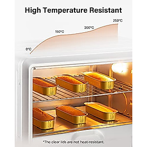 Kootek Mini Loaf Pans with Lids, 50 Pack Disposable Rectangle Mini Aluminum Foil Cake Pans Tins for Baking Mini Loaf Brownie Bread Cake Ramekins