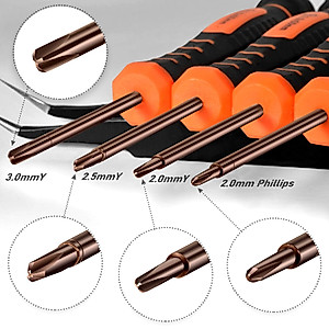 Triwing Screwdriver Set, TECKMAN 4 in 1 Tripoint Screwdriers Repair Kit with 2.0 2.5 3.0 Triwing and Ph00 Phillips Screwdrivers for Nintendo Wii/Gameboy Advance/Gamecube/Switch/Joycon/DS/3DS/NDS/DSi