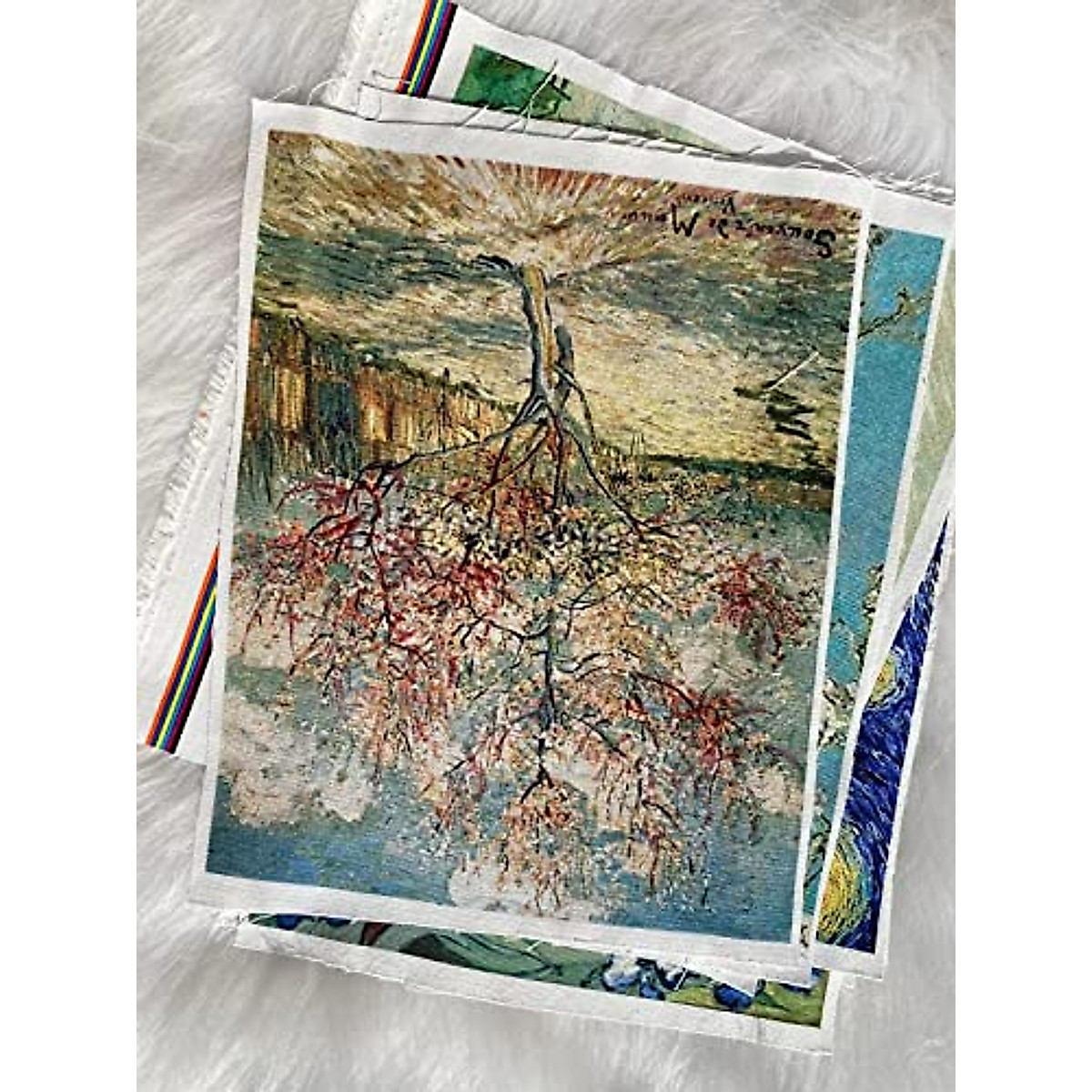 7 pcs of 20x25cm high Precision Printed Painting of Van Gogh Cotton Canvas,Fabric for Sewing,Fabric for Making Bags, Quilting,Wall Decor,Cotton DIY Sewing Materials Fabric