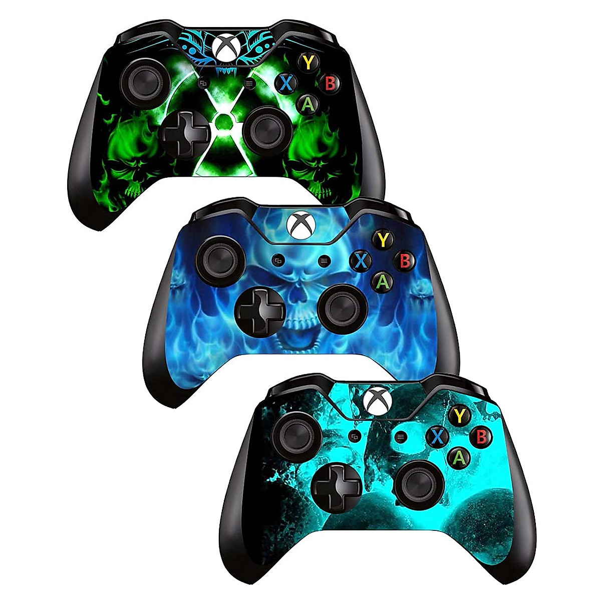 FOTTCZ [3PCS] Vinyl Skin for Xbox One/Slim/X Controller (Standard Edition), Sticker Decorate and Protect Device Surface, Group E