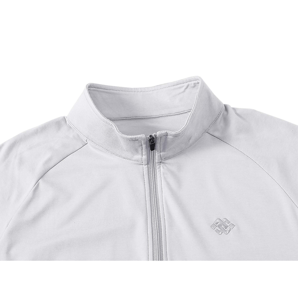 MoFiz Men's Golf Shirts Long Sleeve Shirts Sports Polo Shirts Athletic Jersey Shirts Inner Fleece Pull-on Zipper White Size L