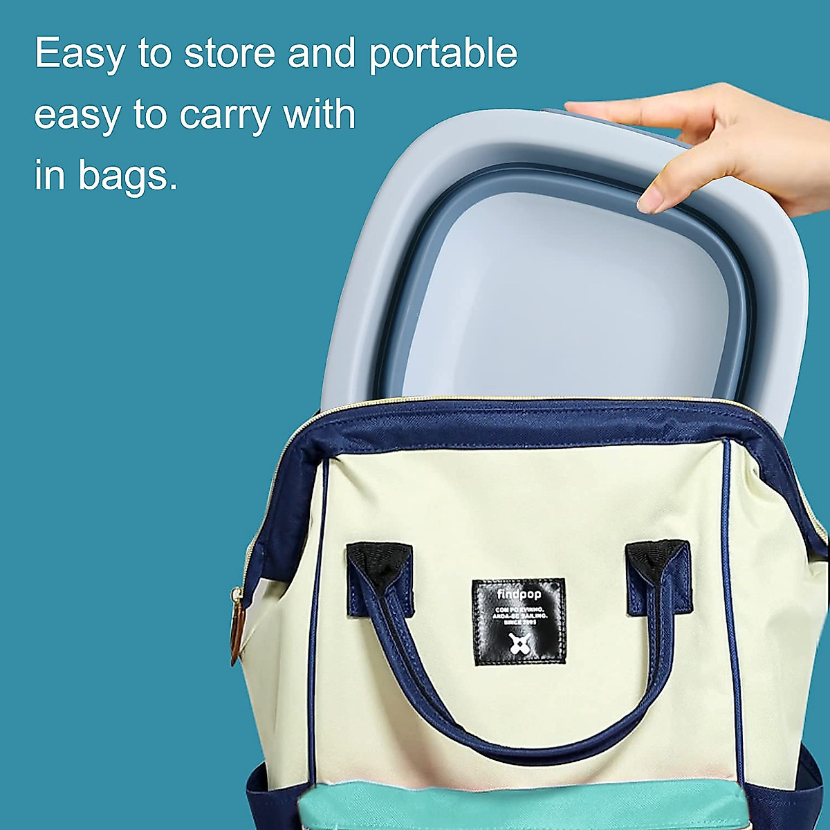 Babyhood Multi-Purpose Collapsible Wash Basin for Kids and Babies, Lightweight Portable Folding Basin for Washing Baby Bottles and Breast Pump Parts and Home Kitchen Outdoor Camping Use (2021blue)