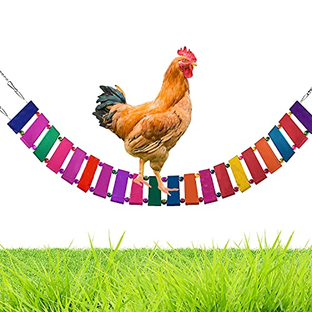 Chicken Swing Perches Toy Wooden Chicken Perch Ladder Toys Chicken Swing Ladder Toys Chicken Bridge Toys for coop Chicken coop Accessories Toys