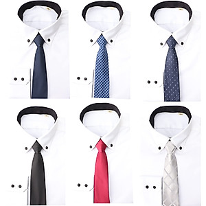 MEIANJU Mens Ties, Mens Zipper Ties Neckties for Men, Silky Zip Up Ties, Men's Pretied Ties Set (Mixed color 6pcs)