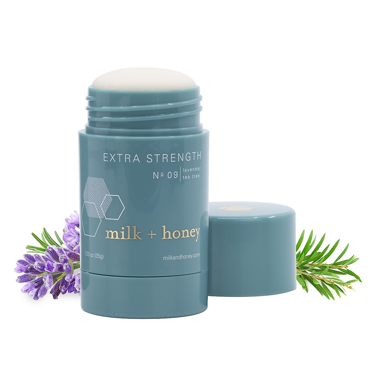 milk + honey Extra Strength Deodorant No. 09, Aluminum Free Deodorant for Women and Men, Natural Deodorant Gentle on the Skin, Lavender and Tea Tree scent