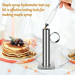 JUYRLE Maple Syrup Hydrometer Kit - Stainless Steel Test Cup, Baume and Brix Scale, Cleaning Brush, Maple Syrup Density Kit for Accurate Measurements of Sugar Content and Quality