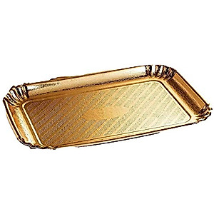 gold cookie tray Gold Cake Trays gold rectangle dessert trays gold disposable serving trays for parties and gold trays for dessert table (Pack of 12 )