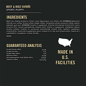 Purina Pro Plan Sport Wet Beef & Rice Entrée and Chicken and Rice Entrée Puppy Wet Dog Food Variety Pack - (12) 13 Oz. Cans