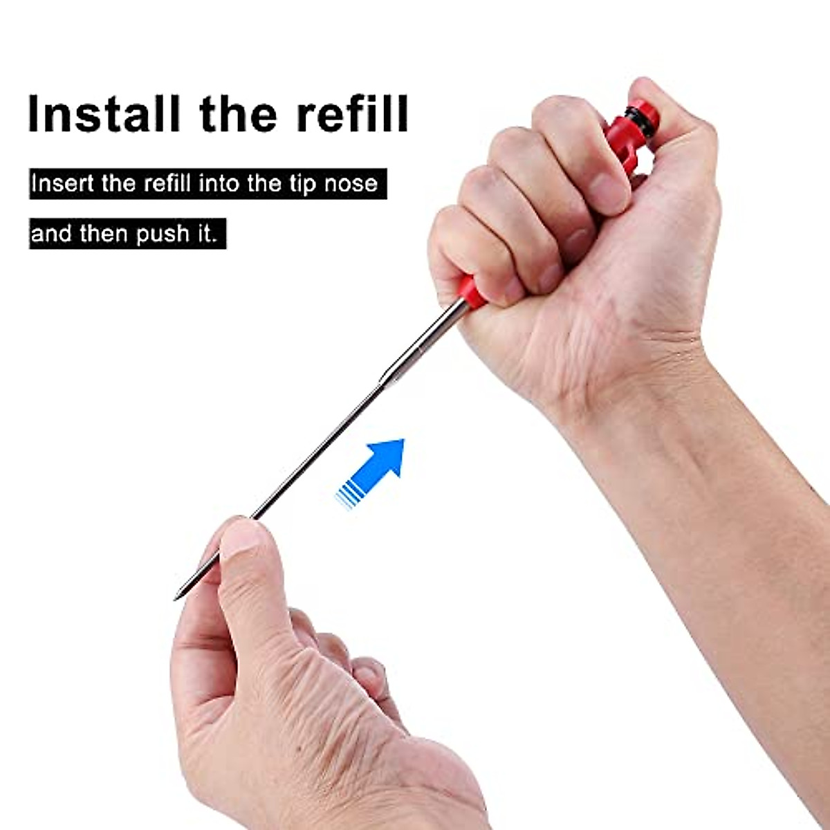 ACBungji 23 Pcs Mechanical Carpenter Pencils Set with Metal Solid Pencil Marking Tool Built-in Sharpener, Carbide Scriber Tool, Center Punch and Refills for Woodworking Architect Construction