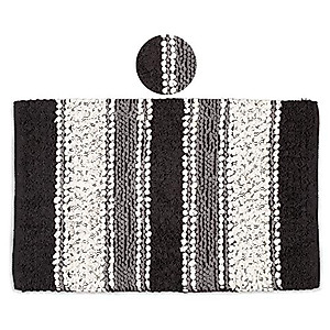 Chenille Bath Rugs Extra Soft and Absorbent, Bath Rugs for Tub Bathroom Shower Mat,Machine-Washable Durable Thick Area Rugs 20" x 32" Charcoal,Unique For Bedroom, Living Room, Kitchen,Nursery and more