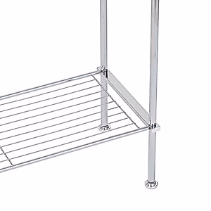 Organize It All Freestanding 3 Bar Chrome Bathroom Towel Rack with Bottom Shelf