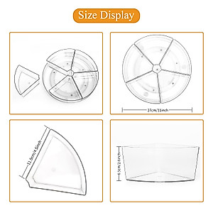 Roninkier Clear Lazy-Susan Organizer with 5-Removable-Bins - 11 Inch Round Plastic Rotating Storage Container for Cabinet, Pantry, Kitchen, Fridge, Vanity
