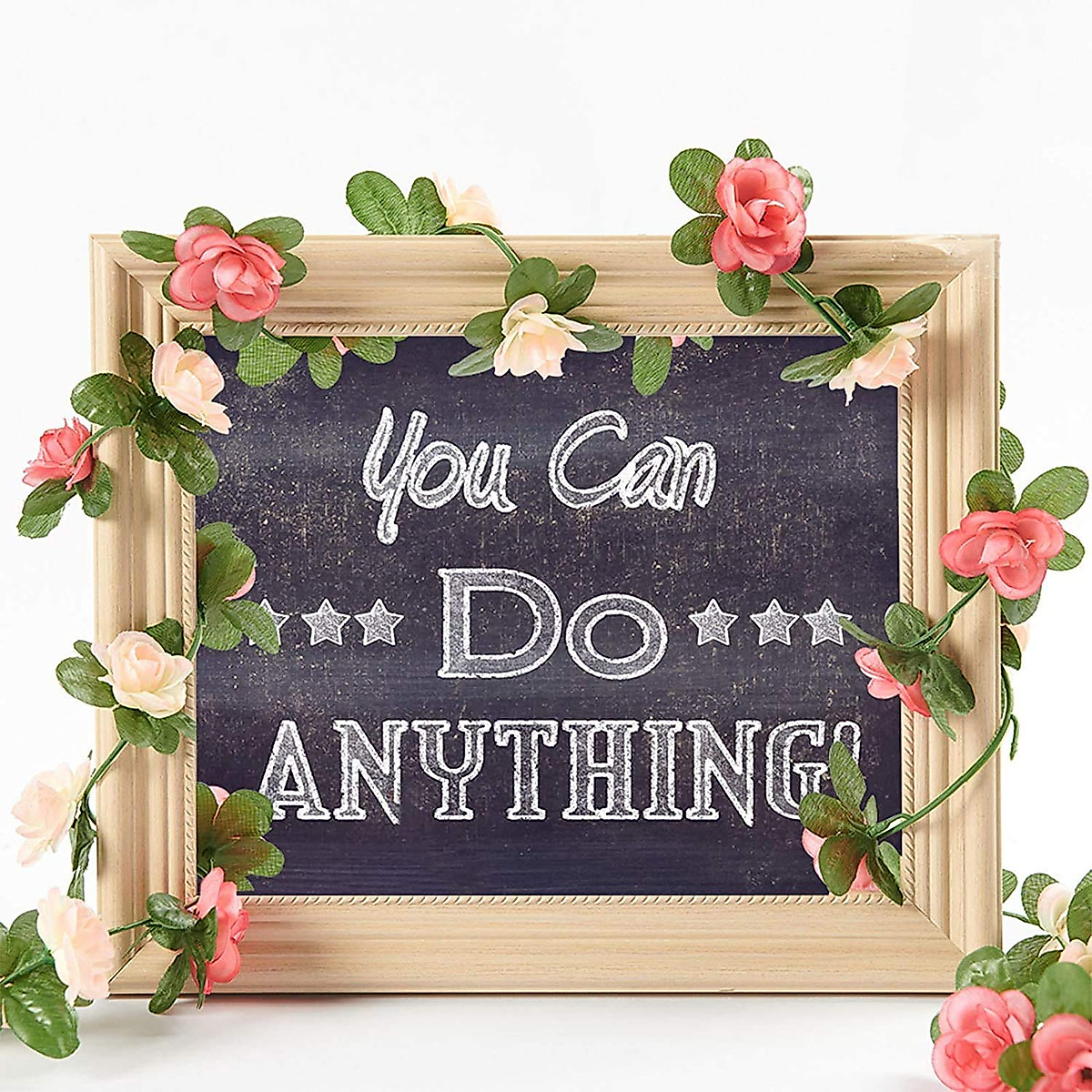 Artificial Flowers, 4 Pcs 32.8 FT Fake Rose Vine, Flower Garland, Hanging Artificial Flowers Greenery Plants for Wedding Birthday Party Decoration Outdoor Hotel Wall Table Bedroom Garden Home Decor