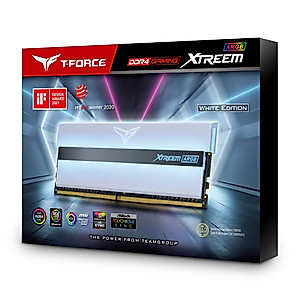 TEAMGROUP T-Force XTREEM ARGB 3600MHz CL14 32GB (2x16GB) PC4-28800 Dual Channel DDR4 DRAM Desktop Gaming Memory Ram (White) - TF13D432G3600HC14CDC01