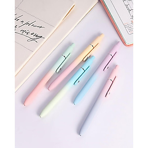 FIOVER Gel Pens, 5pcs Black Ink Medium Point 0.7mm Smooth Writing Pens with Comfort Grip, Aesthetic Ballpoint for Journaling School Office Supplies, Gifts for Women Men