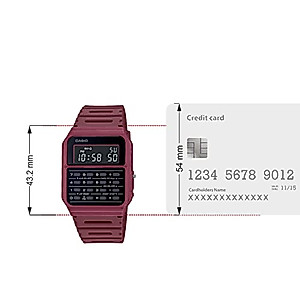 Casio CA-53WF-4B Calculator Red Digital Mens Watch Original New Classic CA-53