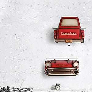LRZS Creative car Head Word partition Wall Shelf Free Punching Retro Living Room Bedroom Wall Decoration Wrought Iron Wall Hanging (Size : B)