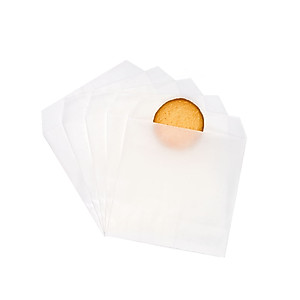 Flat Glassine Waxed Paper Treat Bags 4x6 Semi-Transparent for Bakery Cookies Candies Dessert Chocolate Party Favor, Pack of 100 by Quotidian (4'' x 6'')