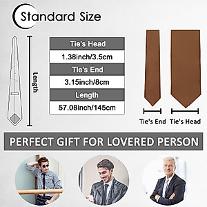 Luckyvestir Mens Tie Solid Satin Neck Ties 3.15'' Formal Necktie for Wedding Business Christmas Father's Valentine's Day Gift