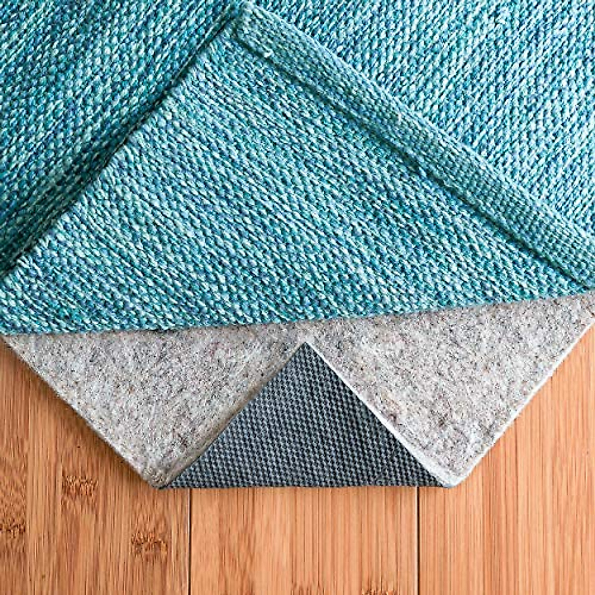 RUGPADUSA - Basics - 4'x6' - 1/8" Thick - Felt + Rubber - Non-Slip Rug Pad - Cushioning Felt for Modest Comfort - Safe for All Floors and Finishes