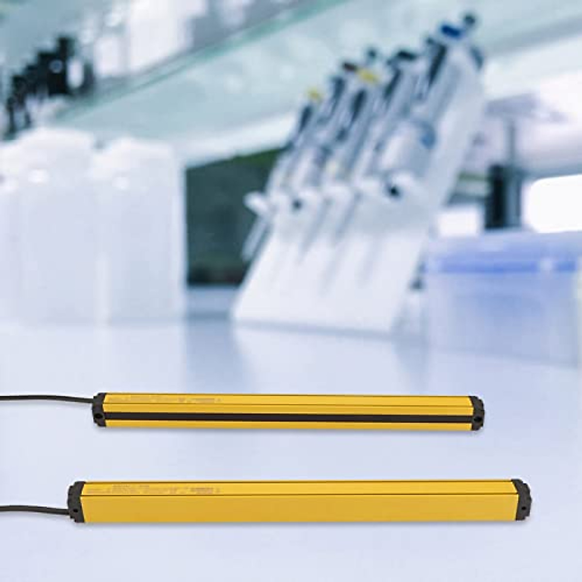 Forging Machine Tool, DC10 to 30V 2Pcs Yellow Light Gratings 0.3 to 2 Meters Detection Distance Fast Response Light Screen Infrared Radiation (8 beams BEM0840-C-280NB)