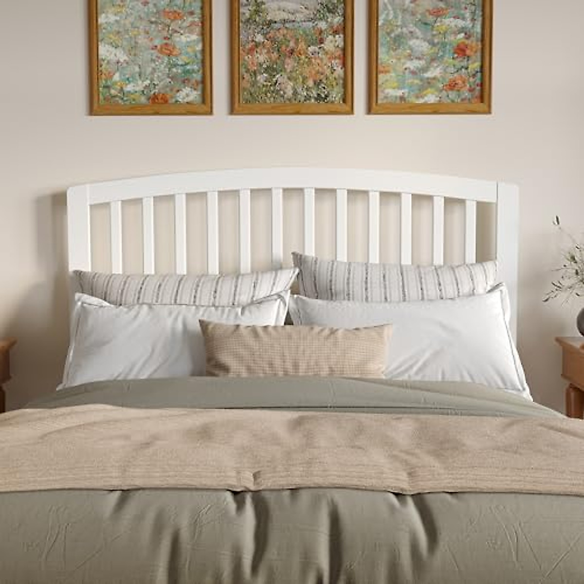 AFI Richmond Queen Size Headboard with Attachable Charger in White