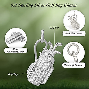 Auriga Fine Jewelry Sterling Silver Golf Bag Charm Pendant (L- 22 mm, W- 13 mm) Gift for Women