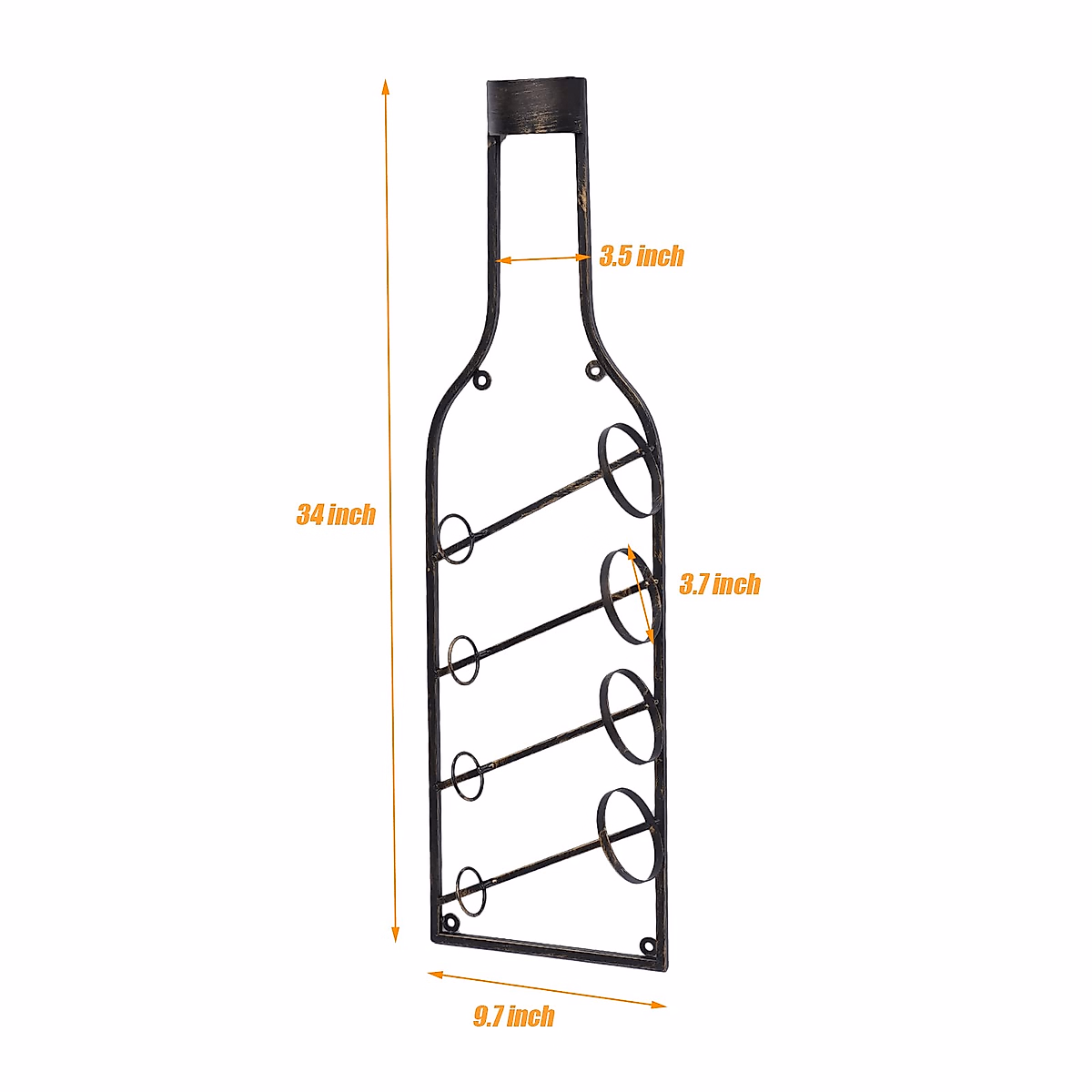 GNJINX Wall-Mounted Wine Bottle Rack, Freestanding Wine Racks,for 4 Bottles Wall Mounted Wine Storage Holder