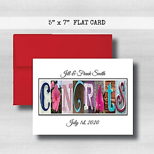 Congrats Wedding Gift,Couple Gift,Engagement gift,Floral Letter Art,Personalized Anniversary Card