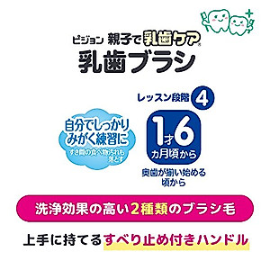 Japan Pigeon Baby Training Toothbrush Set Step 4 (For 16 Month+ and Up) Pink