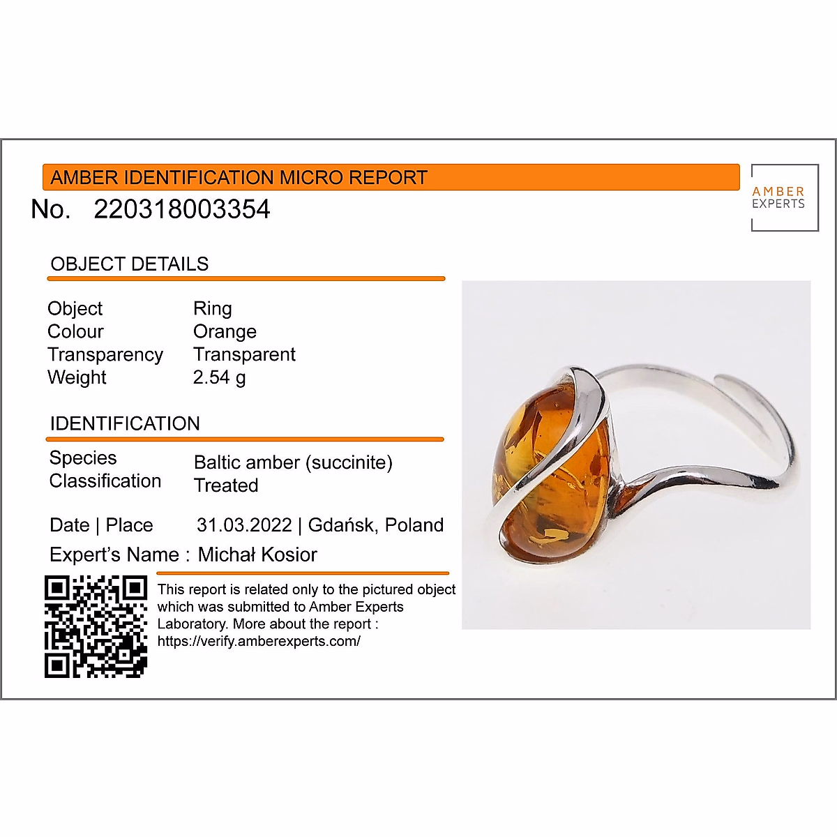 HolidayGiftShops Sterling Silver and Baltic Honey Amber Adjustable Ring Sunshine