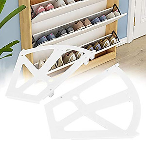 Hinges Accessory, Shoe Rack Hinges, Home Plastic Shoe Cabinet Hinges, Easy to Assemble and Disassemble, for Bedroom, Living Room and Entryway(White)