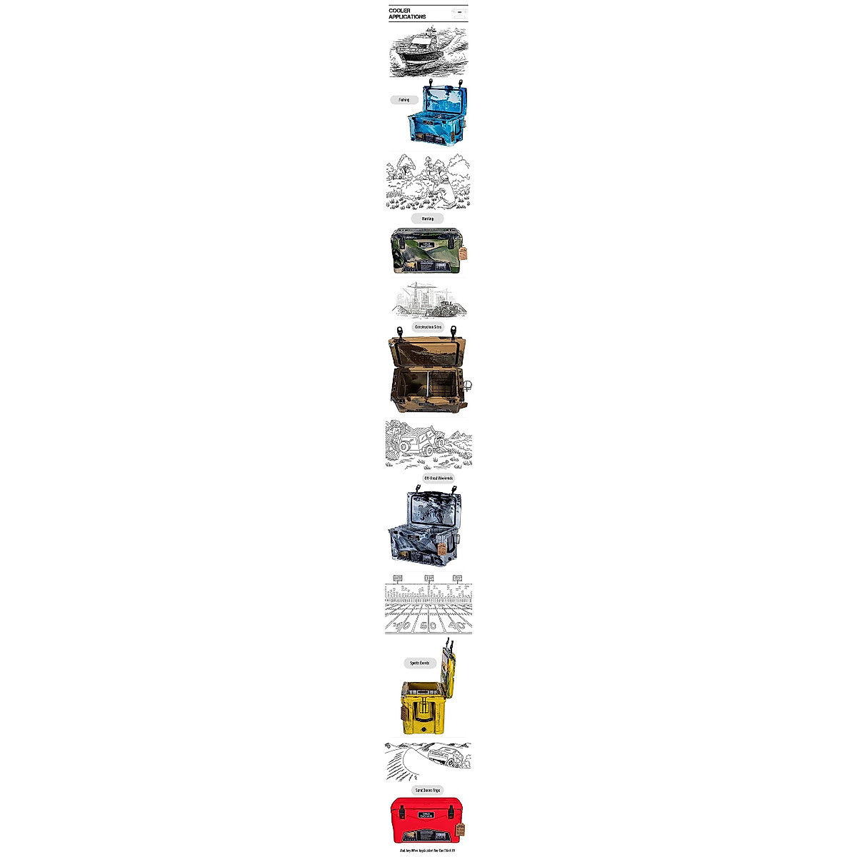 45QT Cold Bastard Rugged+ CAMO Army Premium Ice Chest Cooler Accessories Free S&H CB45-CA