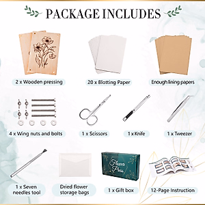 Aboofx Large Professional Flower Press Kit, 6 Layers 10.8 x 6.9 inch DIY Flower Pressing Kit for Adults to Making Dried Flower & Press Flowers Arts is Great Gift for Women and Crafts Lovers