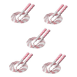 INOOMP 5pcs bamboo skipping rope fitness jump rope beaded jump rope jump rope for adults kids jump rope skipping jump rope jump rope for kids 8-12 girls jump rope adjustable jumping rope