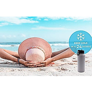 QOMOLANGMA Water Bottle Wide Mouth Lid Stainless Steel Water Bottle with Vacuum Insulated Double Wall 32oz