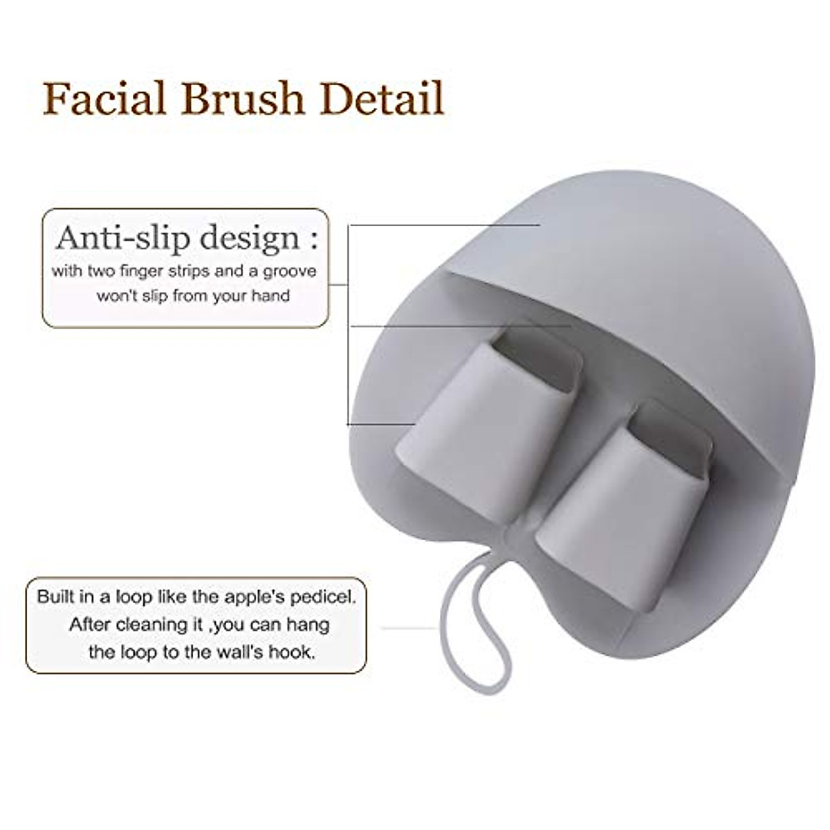 Pure Silicone Body Massage Brush Body Wash Bath Shower Tool, with Super Soft Manual Facial Cleansing Brush Scrubber