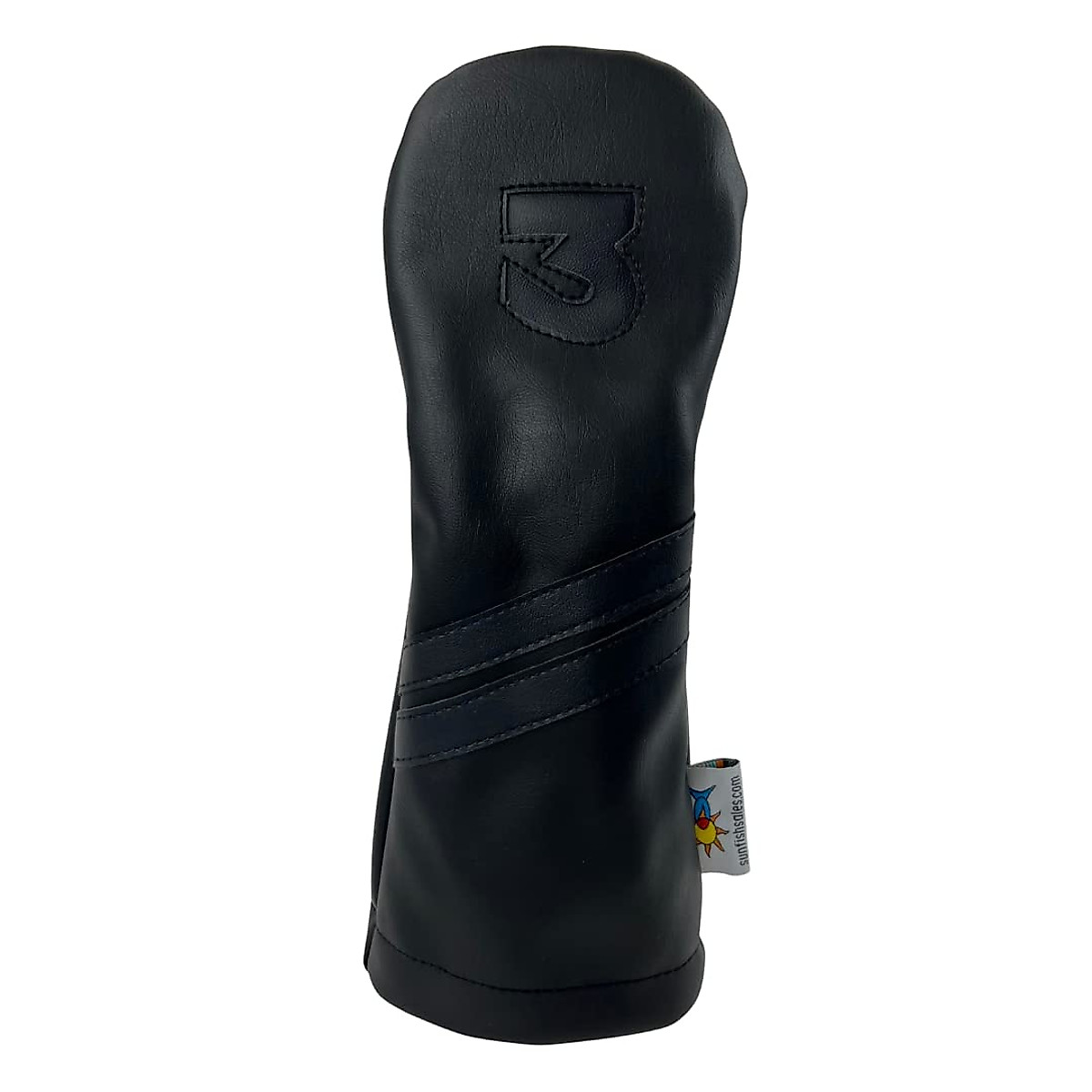 Sunfish Leather Golf Headcover Set 1 3 5 X H Driver Fairway Hybrid Black on Black Murdered Out