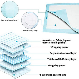 kathson 22" x 22" Puppy Pee Pads Rabbit Disposable Potty Training Pad 40PCS Super Absorbent & Leak-Free Doggy Pet Supplies for Bunny Kitten Small Dog Guinea Pig