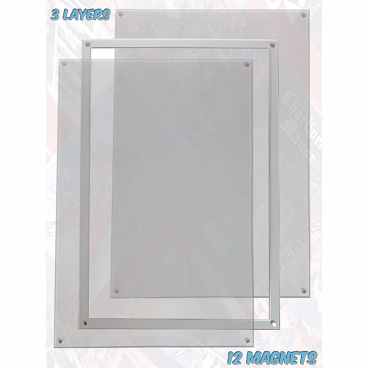 MALKO Modern Comic Book Acrylic Slab Display Case - Current Comics Magnetic Showcase - 2 PACK