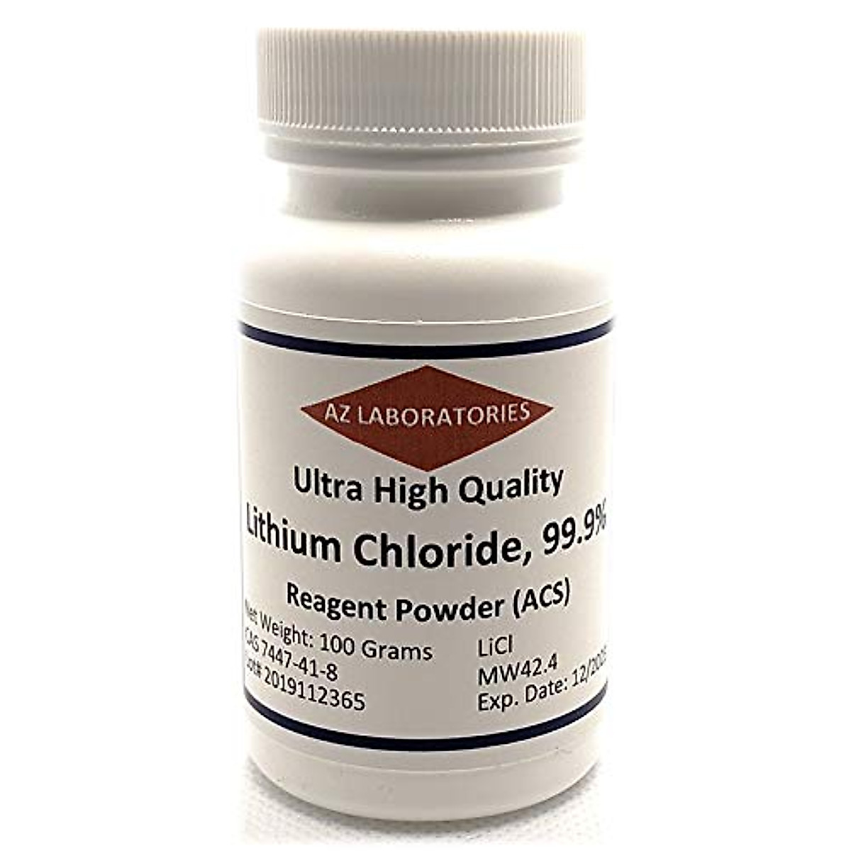 Lithium Chloride Powder / 100 Grams/Crystals/Reagent ACS Grade / 99.9% / USA Made/Same Day Ship!