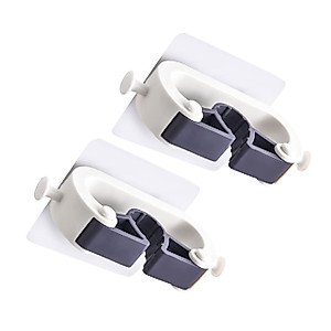 2pcs Bathroom Broom Mop Clip Bathroom Broom Hook Organizer Mop Hanger Organizer Wall Broom Organizer Wall Mounted Mop Holder Mop Wall Hanger Cleaning Blush Earth Tones White