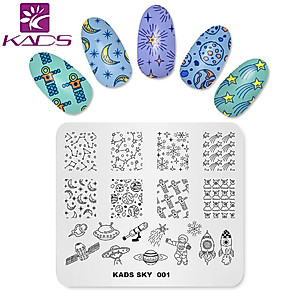 KADS Nail Art Stamp Plate Night Sky Series Nail stamping plate Template Image Plate Nail Art DIY Decoration Tool