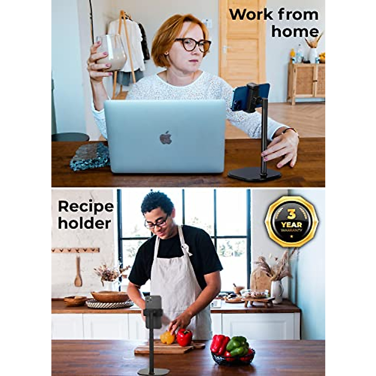 Cooper ChatStand, Height Adjustable Cell Phone Stand for Desk | Cell Phone Holder, Desk Phone Stand for Recording, iPhone Stand for Desk Accessories, iPhone Holder for Desk, Phone Holder Stand Office